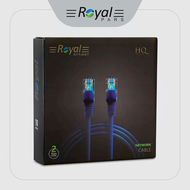 کابل شبکه CAT5 (GRADE1) رویال 10 متری - رویال