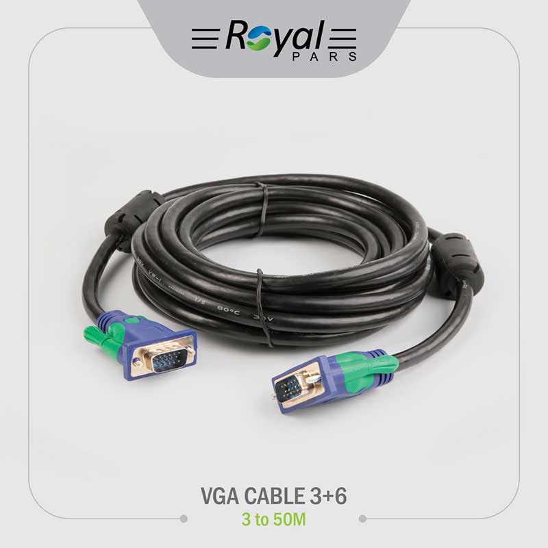 کابل 6+3 VGA رویال 10 متری - رویال